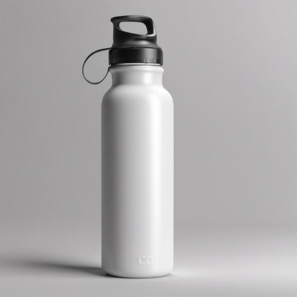 Download White Water Bottle with Black Cap Mockups Online - Creative ...