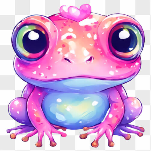 Download Kawaii Frog with Pink Balloon Kawaii Online - Creative Fabrica
