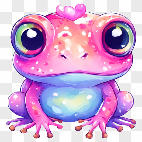 Descarga Rana Rosa y Morada Kawaii con Corazones Kawaii En Línea ...