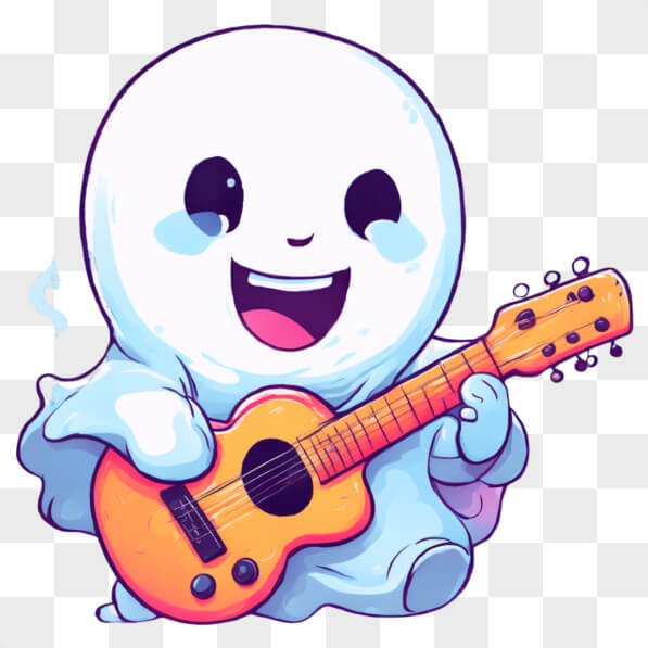 Download Kawaii Cartoon Ghost Playing Electric Guitar Kawaii Online ...
