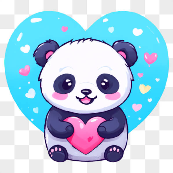 Descarga Oso Panda Kawaii con Corazón Rosa Kawaii En Línea - Creative ...