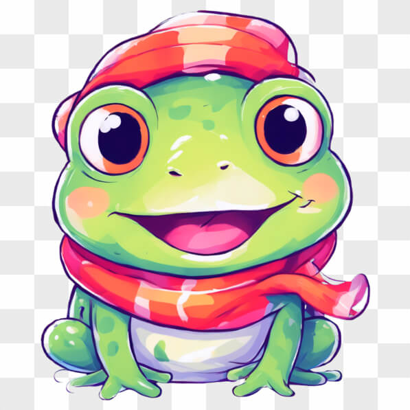 Download Kawaii Cartoon Frog in Winter Scene with Snow Kawaii Online ...