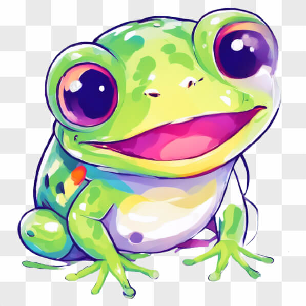 Download Kawaii Green Frog with Big Eyes and Pink Lips Kawaii Online ...