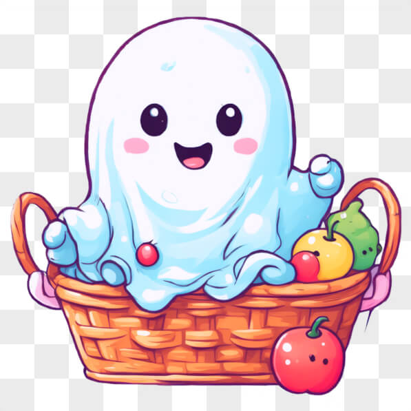 Download Kawaii Cartoon Ghost in Fruit Basket Kawaii Online - Creative ...