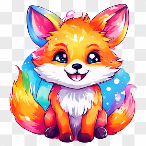 Download Kawaii Cartoon Fox on Orange Background Kawaii Online ...