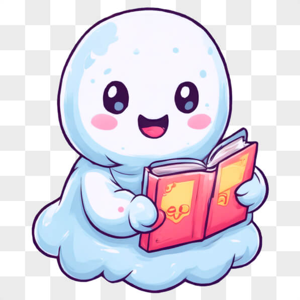 Download Kawaii Snowman Reading Book Kawaii Online - Creative Fabrica
