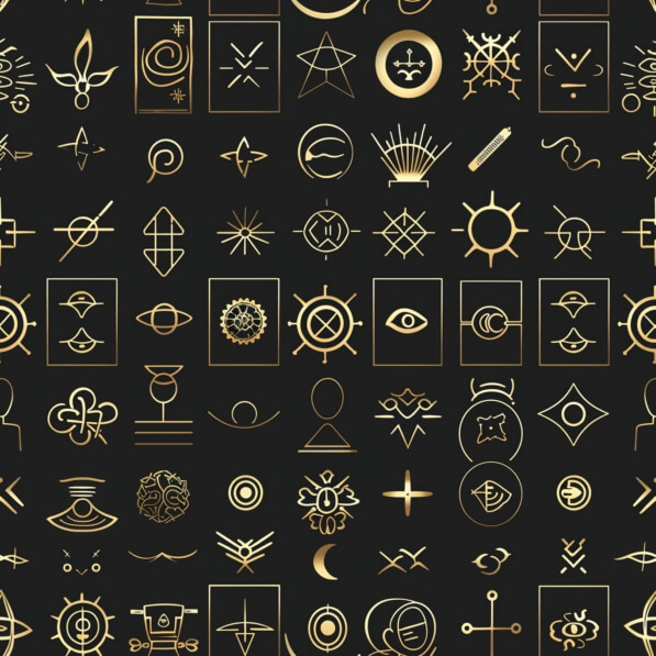 Download Seamless Pattern of Gold Symbols Patterns Online - Creative ...