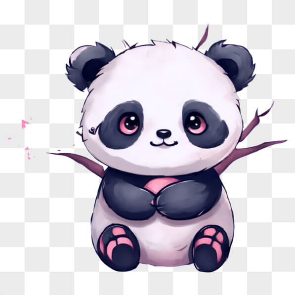 Descarga Oso Panda Kawaii con Corazones Rosados Kawaii En Línea ...