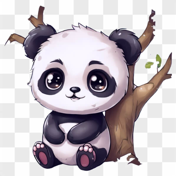 Descarga Oso Panda Kawaii Sentado en un Árbol Kawaii En Línea ...