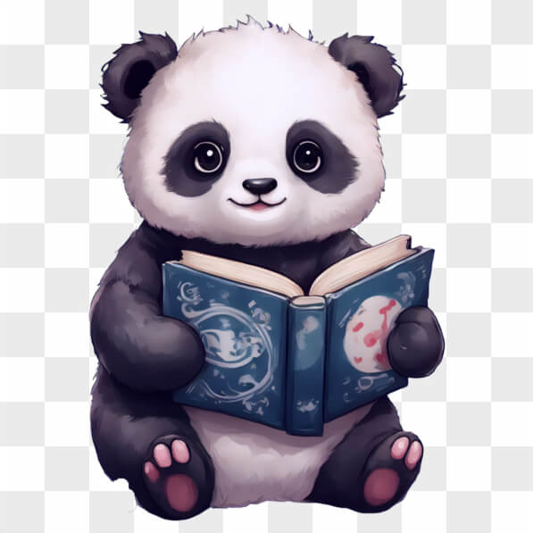 Download Kawaii Panda Bear Reading an Illustrated Book Kawaii Online ...