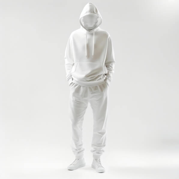 Baixe Homem Branco em Moletom e Calça de Moletom Posando Mockups ...