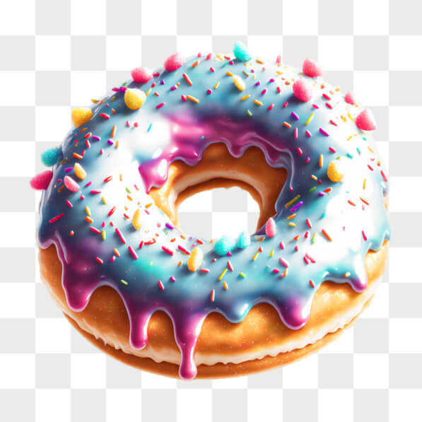 Download Colorful Donut with Blue, Pink, and Purple Icing and Sprinkles ...