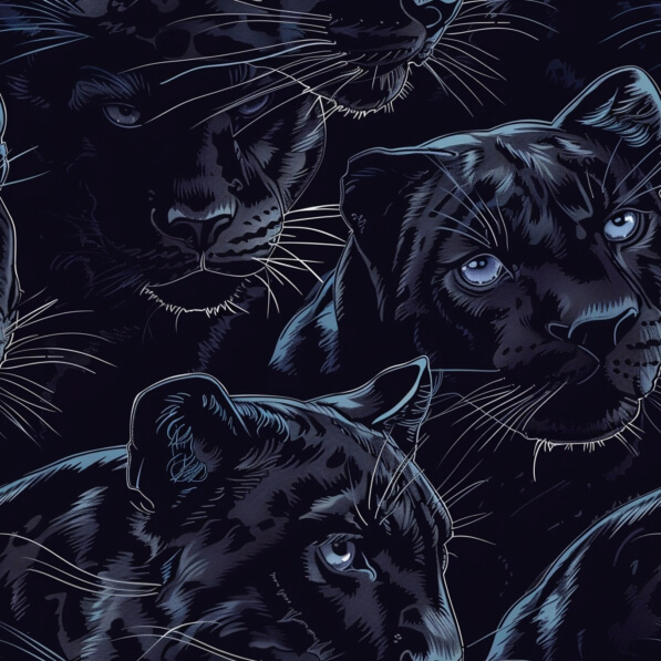 Download Seamless Pattern of Black Panthers with Blue Eyes Patterns ...