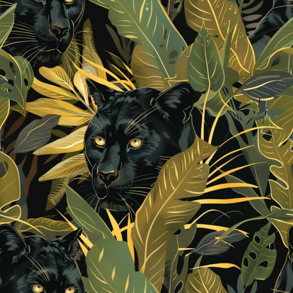 Download Seamless Black Panther Pattern Patterns Online - Creative Fabrica