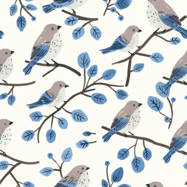 Download Seamless Bird Pattern with Blue and White Feathers Patterns ...