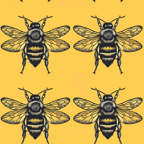 Download Seamless Bee Pattern on Yellow Background Patterns Online ...