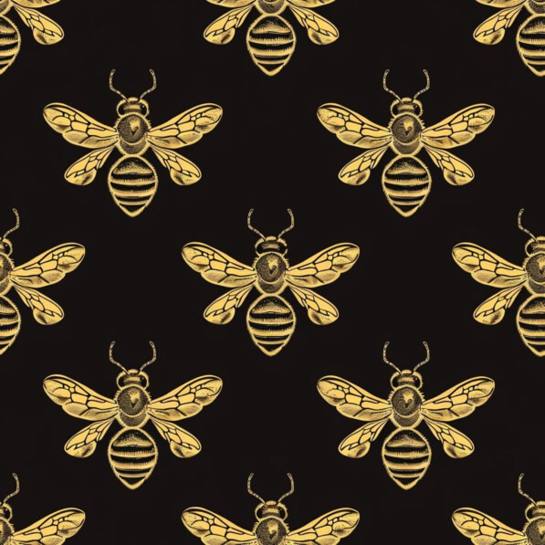 Download Seamless Gold Bee Pattern Patterns Online - Creative Fabrica