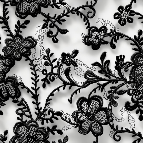 Download Black and White Lace Fabric with Flowers Patterns Online ...