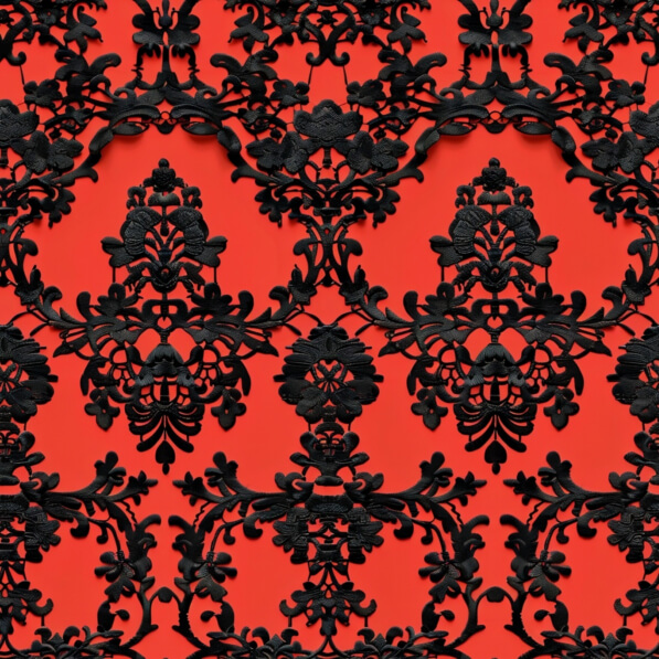 Download Black and Red Damask Pattern on Orange Background Patterns ...