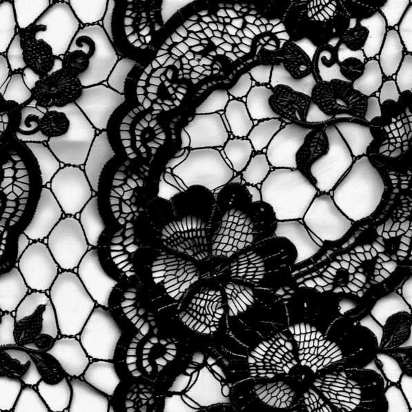 Download Black Lace Fabric with Flowers Patterns Online - Creative Fabrica