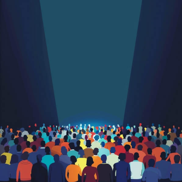 Download Audience Listening to Speech in Auditorium Backgrounds Online ...