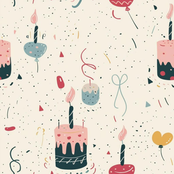 Download Seamless Birthday Cakes and Balloons Pattern Patterns Online ...