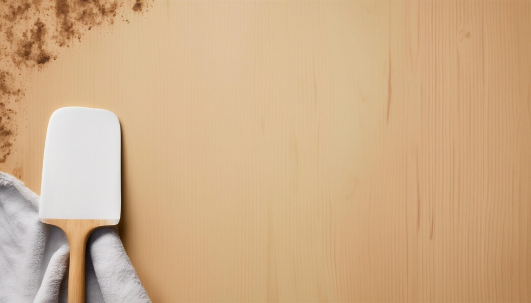 Download White Baking Spatula on Unfinished Wooden Table Backgrounds ...