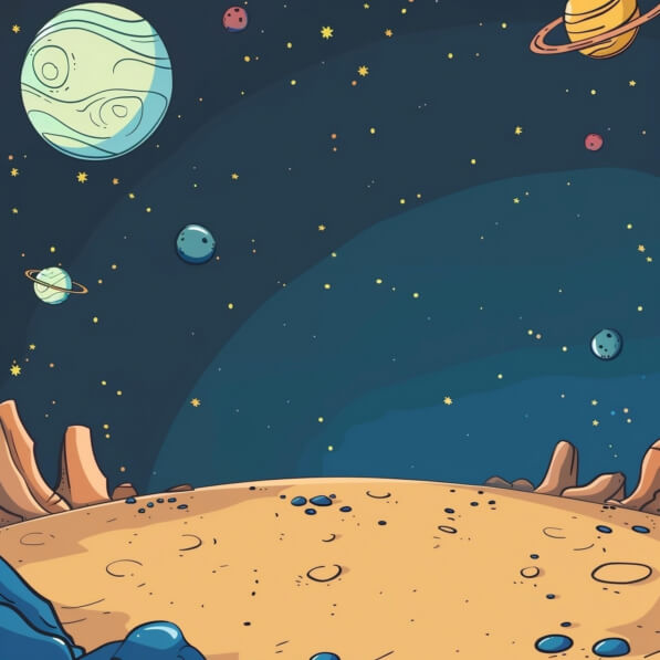 Download Cartoon-Style Space Scene Backgrounds Online - Creative Fabrica