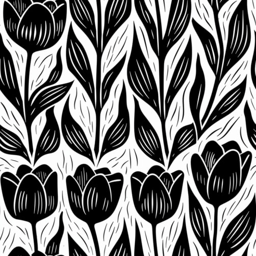 black floral pattern
