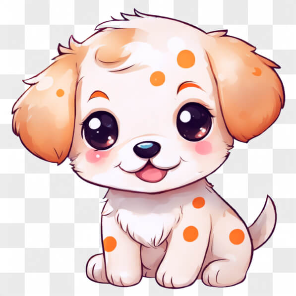 Download Playful Cartoon Dog with Polka Dots Kawaii Online - Creative ...