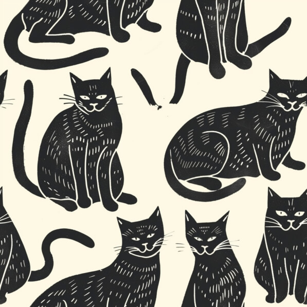 Download Seamless Pattern of Black Cats Patterns Online - Creative Fabrica