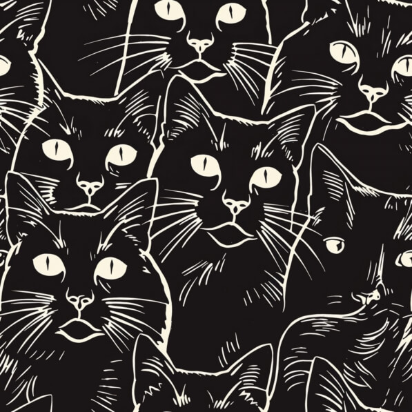 Download Black and White Cat Pattern Patterns Online - Creative Fabrica