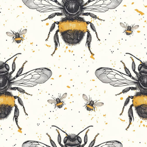 Download Seamless Gold Bee Pattern Patterns Online - Creative Fabrica