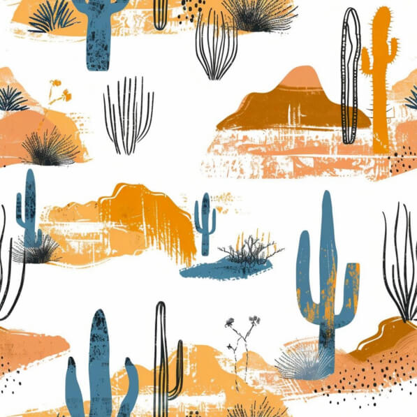 Download Seamless Cactus Pattern in Desert Landscape Patterns Online ...