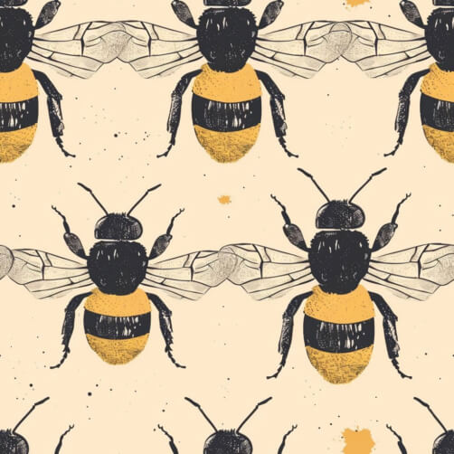 Download Seamless Gold Bee Pattern Patterns Online - Creative Fabrica
