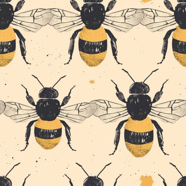 Download Seamless Bee Pattern Patterns Online - Creative Fabrica