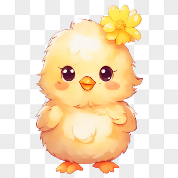 Download Kawaii Yellow Chicken with Orange Flower Kawaii Online ...