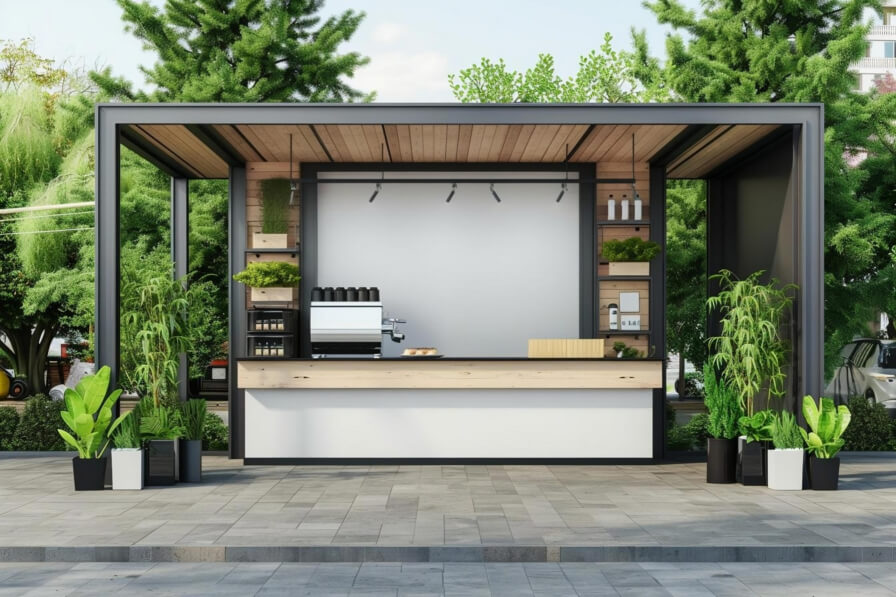 Download Outdoor Coffee Shop in Park Mockups Online - Creative Fabrica