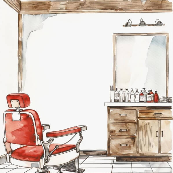 Download Red Barber Chair in Empty Room Backgrounds Online - Creative ...