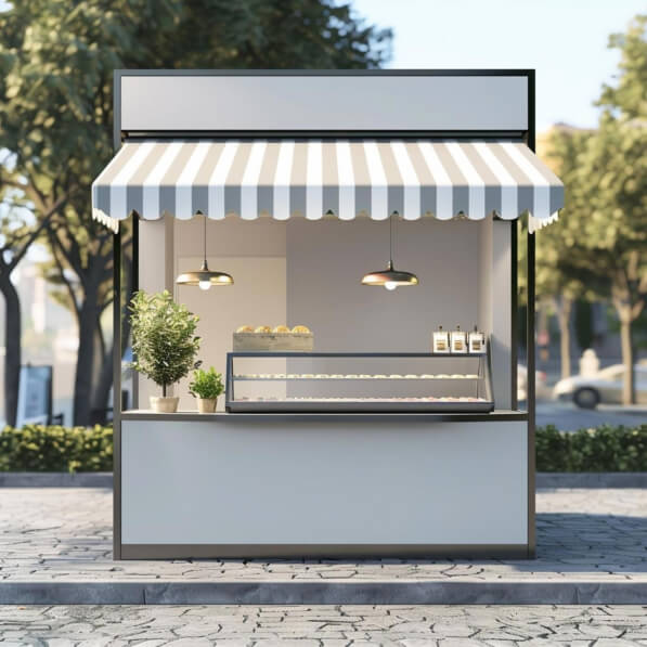 Download White Food Stand with Pastries and Cookies Mockups Online ...