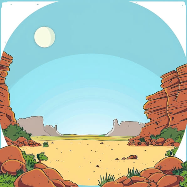 Baixe Paisagem de Desenho Animado com Rochas e Lua Cheia Backgrounds ...