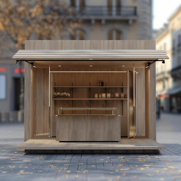 Download Urban Wooden Storefront with Outdoor Seating Mockups Online ...