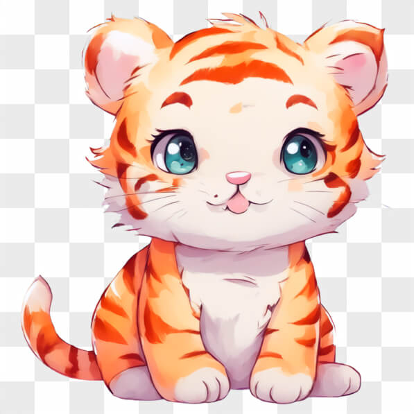 Download Kawaii Cartoon Tiger Cub Illustration Kawaii Online - Creative ...