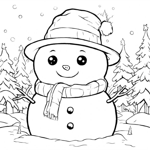 Download Snowman Coloring Page in Winter Season Coloring pages Online ...