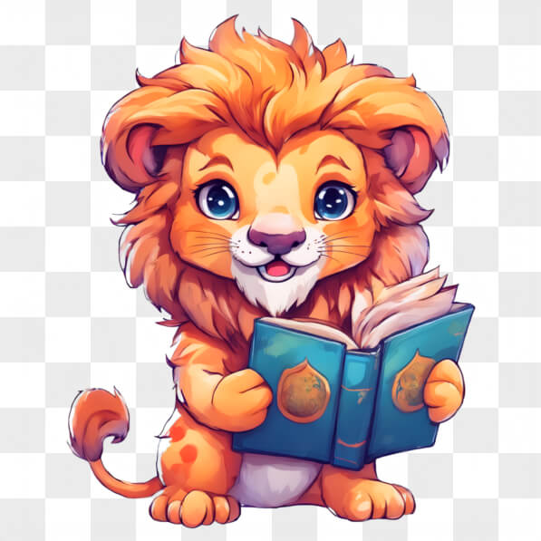 Scarica Lion Cartoon Kawaii che legge il libro di orsetti Kawaii Online ...