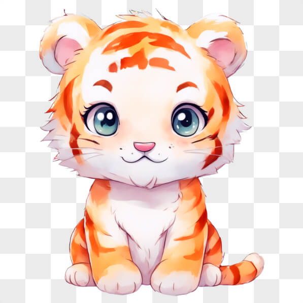 Download Kawaii Cartoon Tiger Cub Kawaii Online - Creative Fabrica