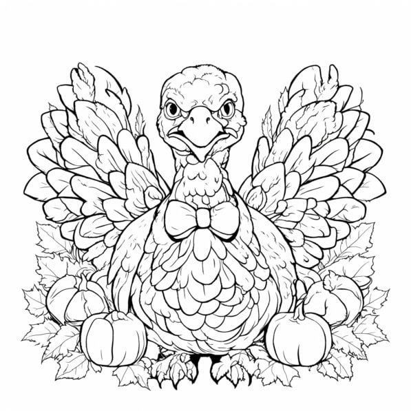 Download Festive Turkey Coloring Page Coloring pages Online - Creative ...