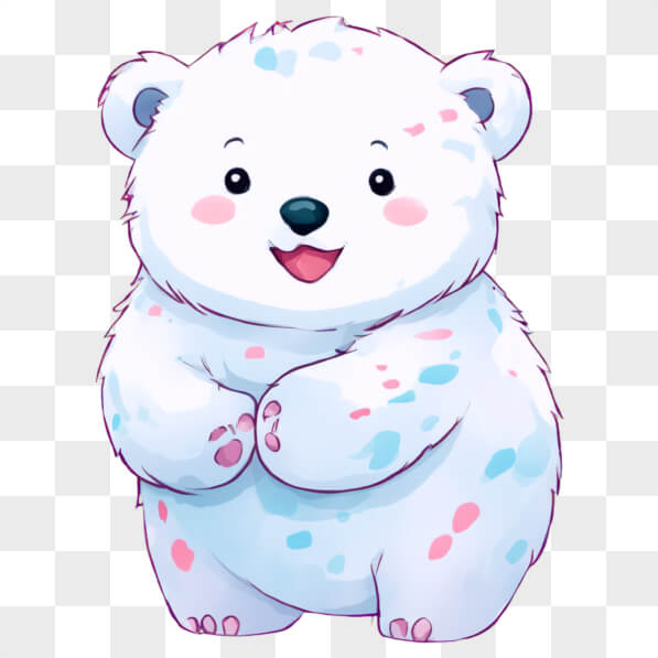 Descarga Oso Polar Kawaii con Manchas Rosas y Azules Kawaii En Línea ...