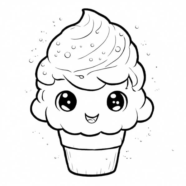 Download Ice Cream Cupcake Coloring Page Coloring pages Online ...