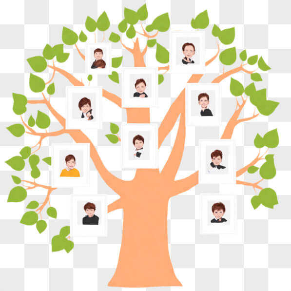 Download Family Tree with Labeled Pictures PNGs Online - Creative Fabrica